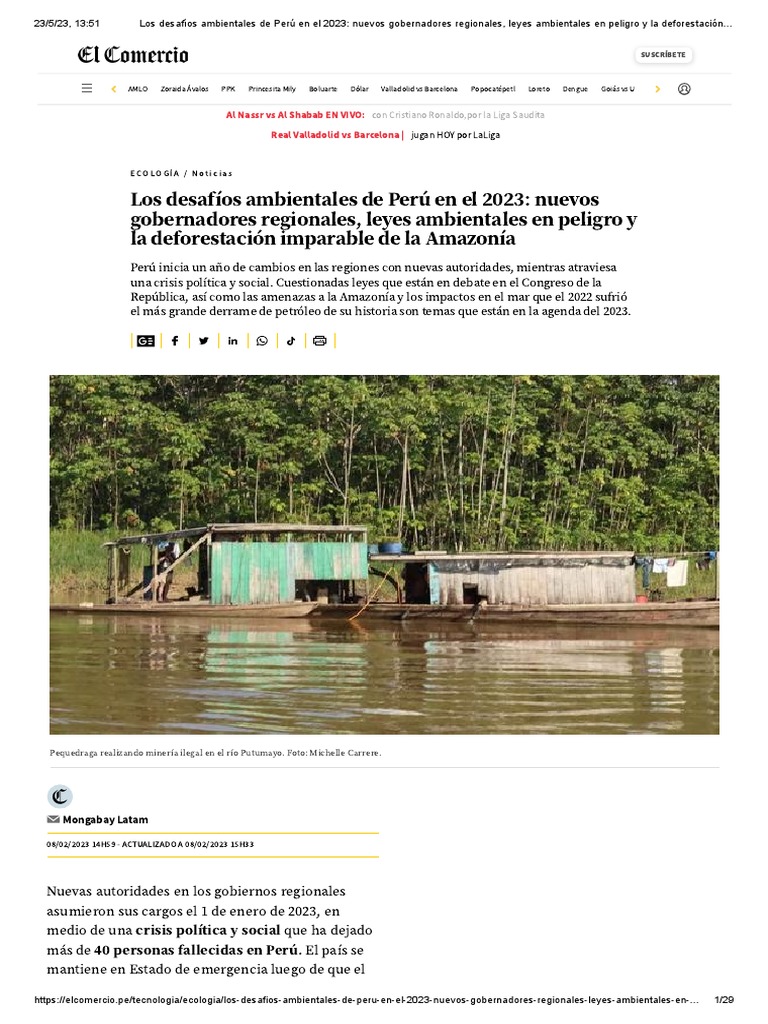 Los Desafíos Ambientales de Perú en El: Nuevos Gobernadores Regionales, Leyes Ambientales en ...