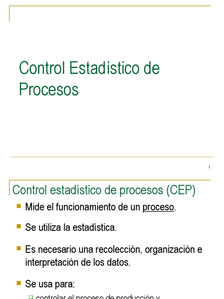Control Estadistico de Procesos | PDF | Estadísticas | Probabilidades y estadísticas