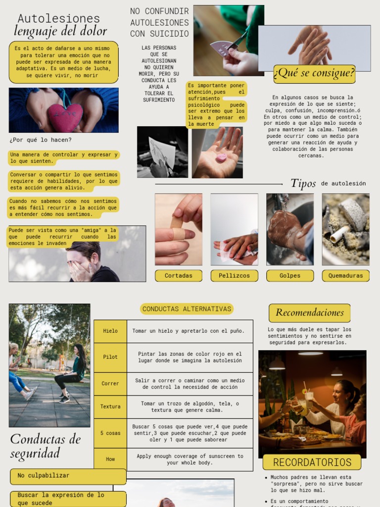 Brochure Psicoeducativo Autolesiones | PDF | Autolesiones | Sufrimiento