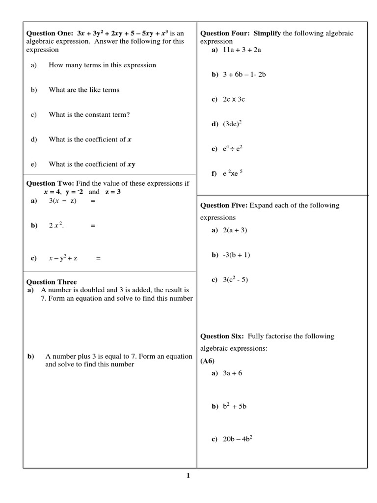 Algebra Review Pdf Applied Mathematics Abstract Algebra