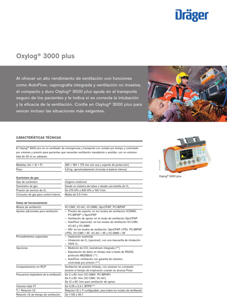 Datos Tecnicos Oxylog 3000 Plusr - 9066207 - Es | PDF | Pascal (Unidad ...