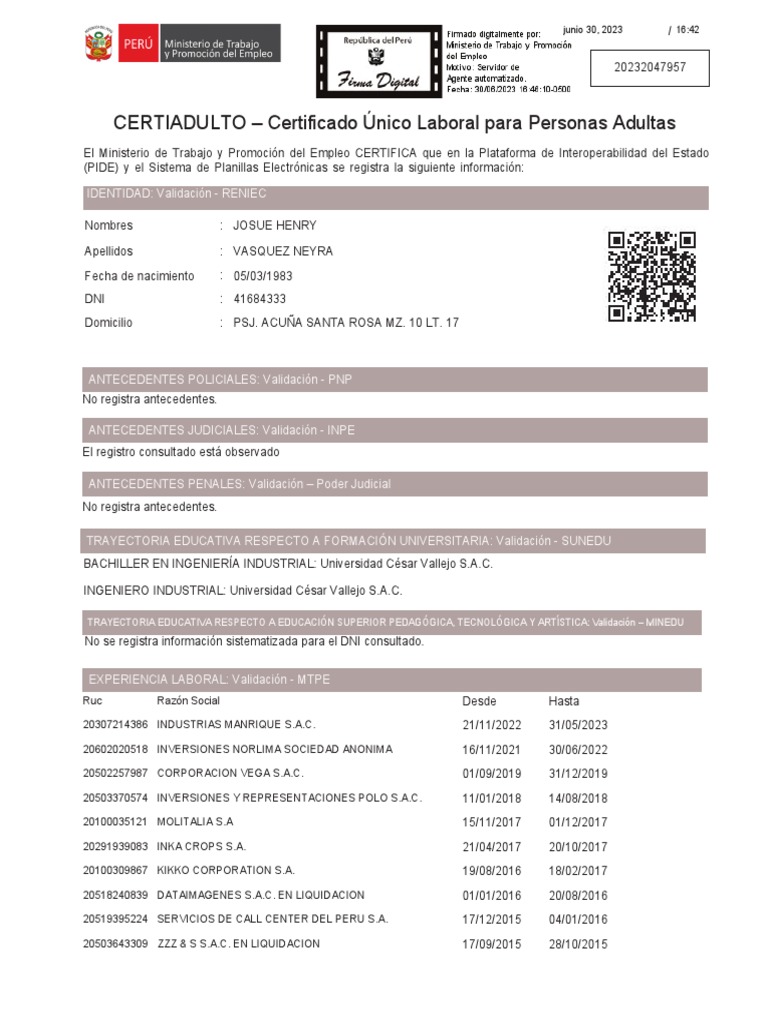 Certi Adulto2023. | PDF | Finanzas y dinero