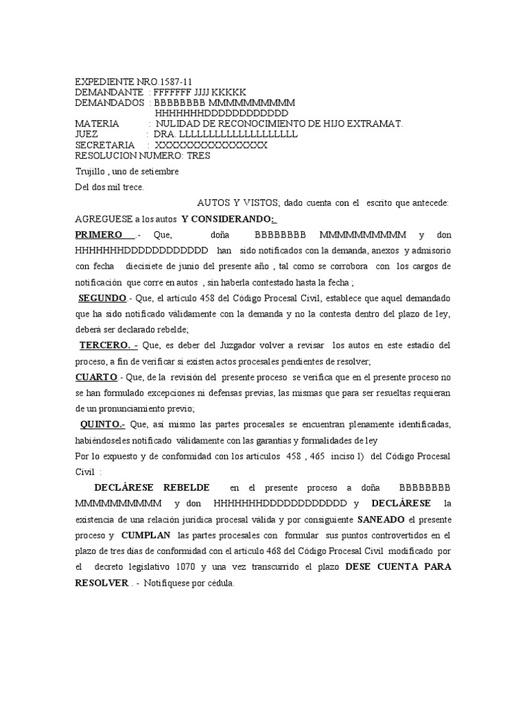 Resolucion Que Declara Rebelde | PDF