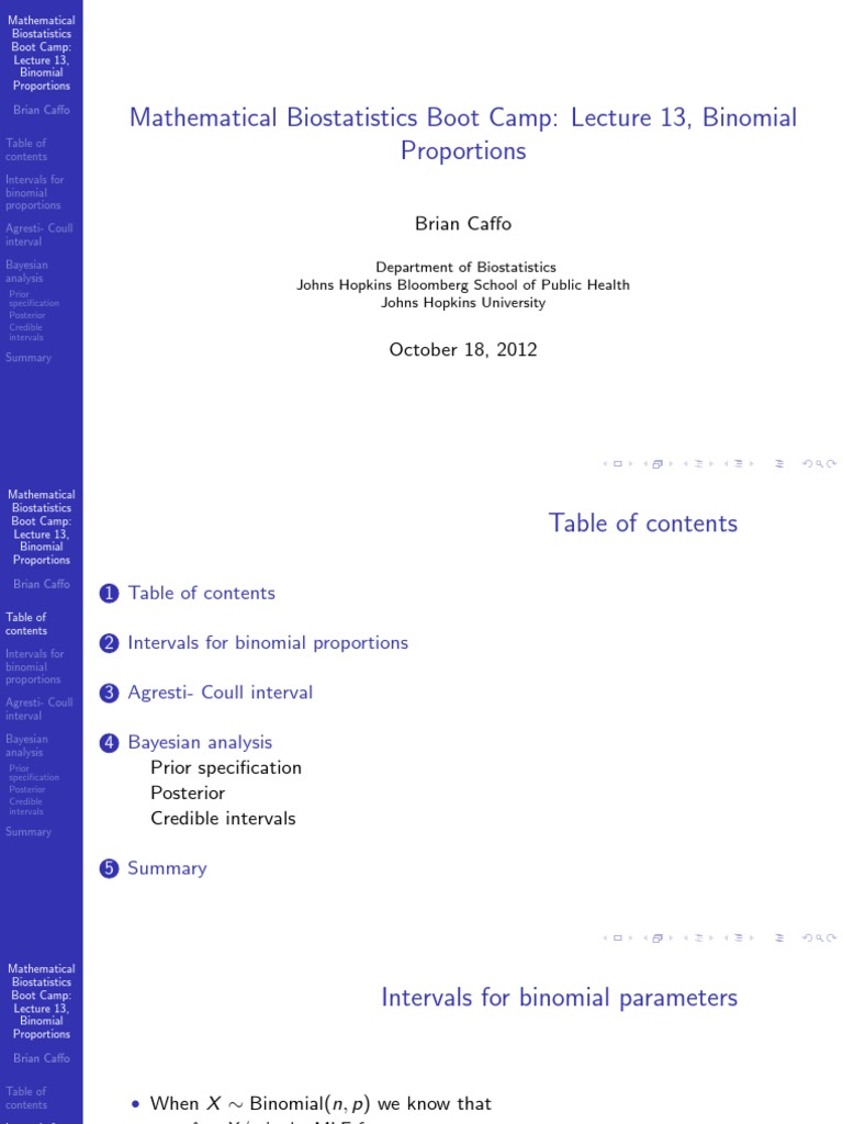 Lecture 13 | PDF | Bayesian Inference | Biostatistics