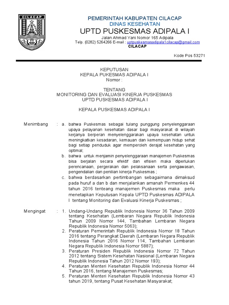 SK Monitoring Dan Evaluasi | PDF