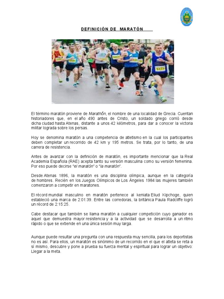 Definición de Maratón - Protocolos | Descargar gratis PDF | Maratón