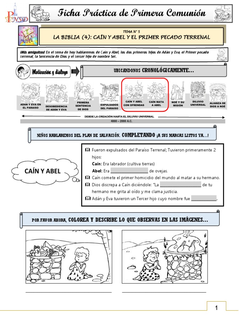Ficha #07 - Biblia (4) - Cain y Abel | PDF | Adán y Eva | Noé