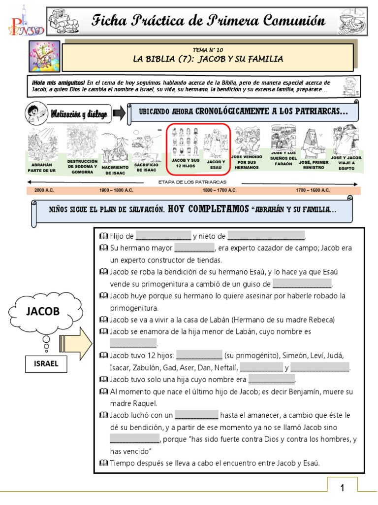 Ficha #10 - Biblia (7) - Historia de Jacob | PDF | Jacob | Libros del ...