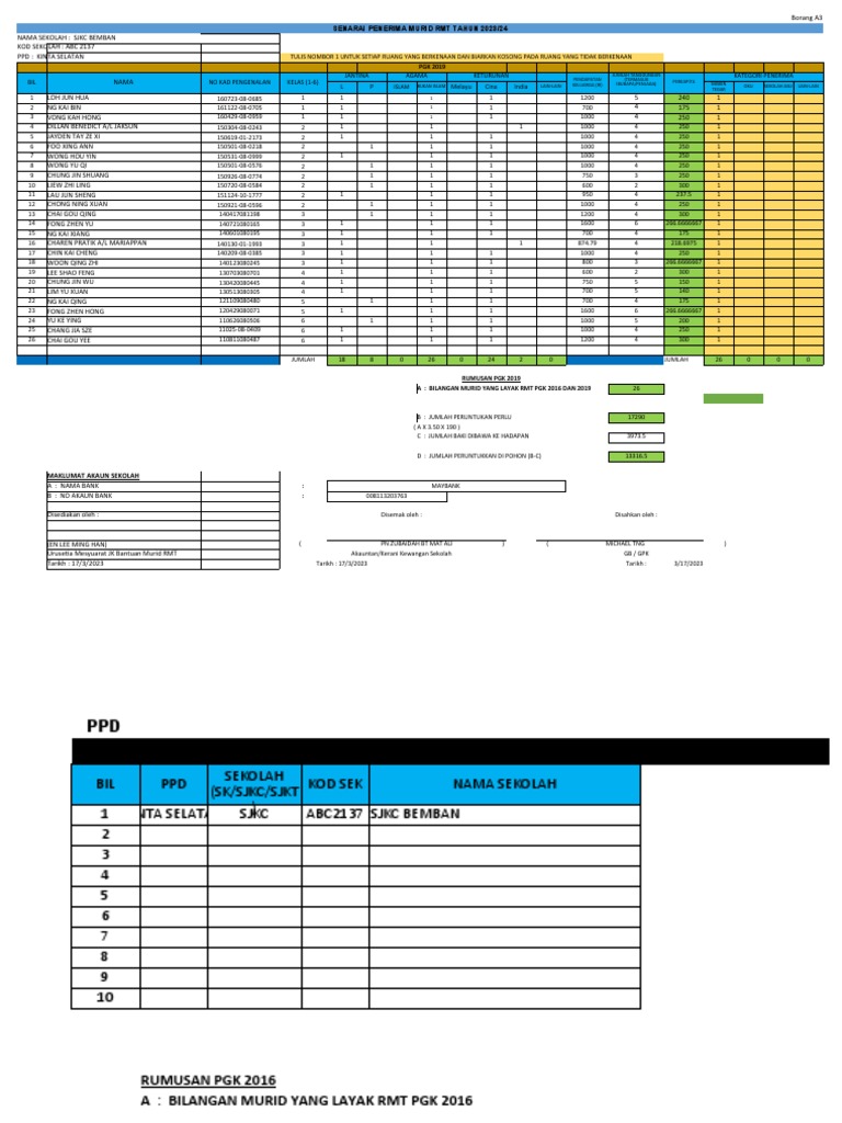 Borang RMT A3 Dan A4 Abc2137 23 | PDF