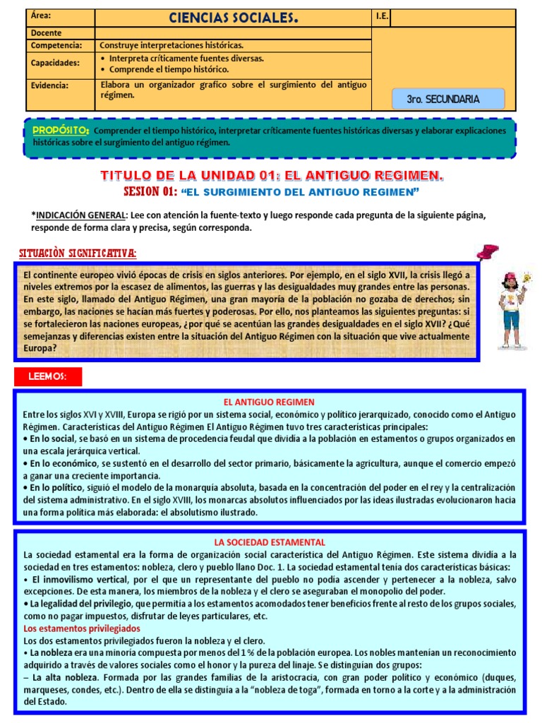 Sesion 1-CC - SS 3er Año | PDF | Nobleza
