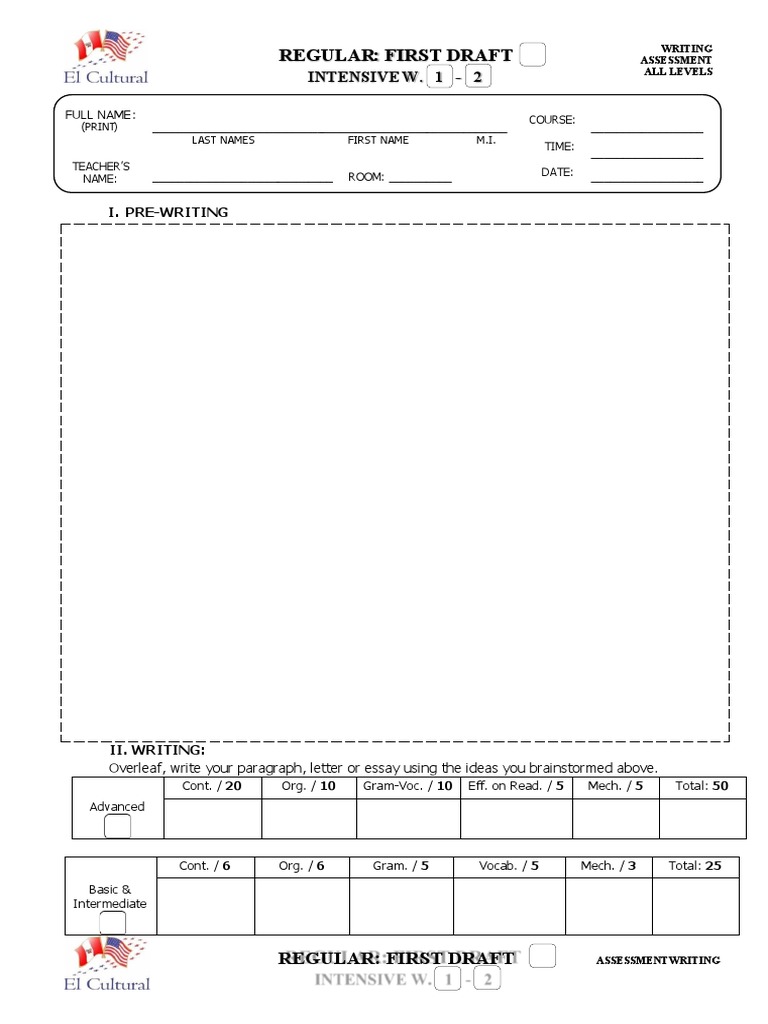 Writing Assessment Guidelines for All Levels | PDF