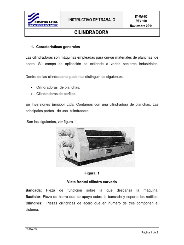 IT - MA - 05 (Instructivo de Trabajo Trabajo en Cilindradora) | PDF ... IT - MA - 05 (Instructivo de Trabajo Trabajo en Cilindradora) | PDF ...