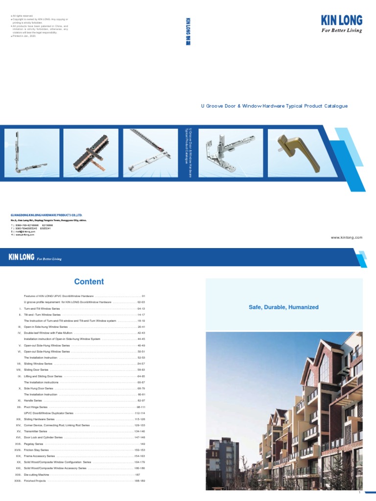 2020-U Groove Door & Window Hardware Typical Product Catalogue | PDF ...