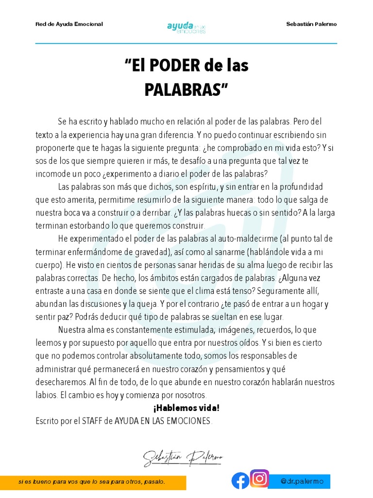 El Poder de Las Palabras | PDF