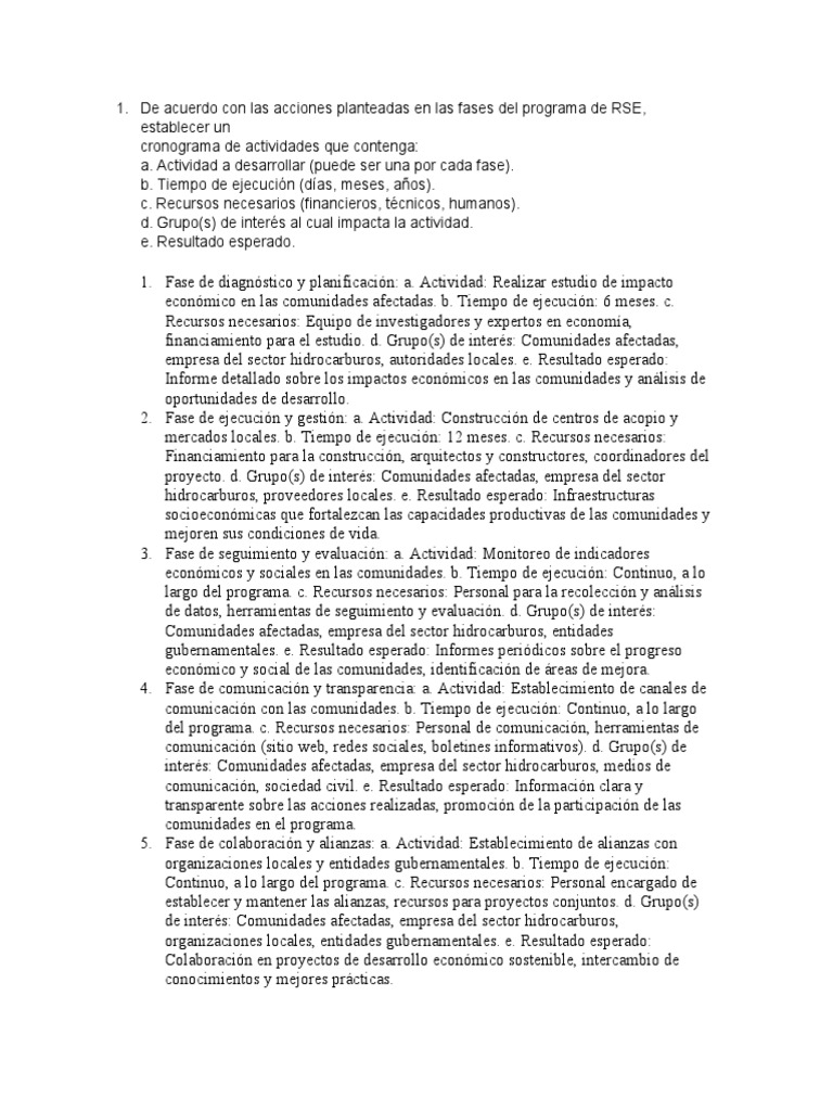 Programa de RSE para Comunidades Afectadas | PDF | Responsabilidad ...