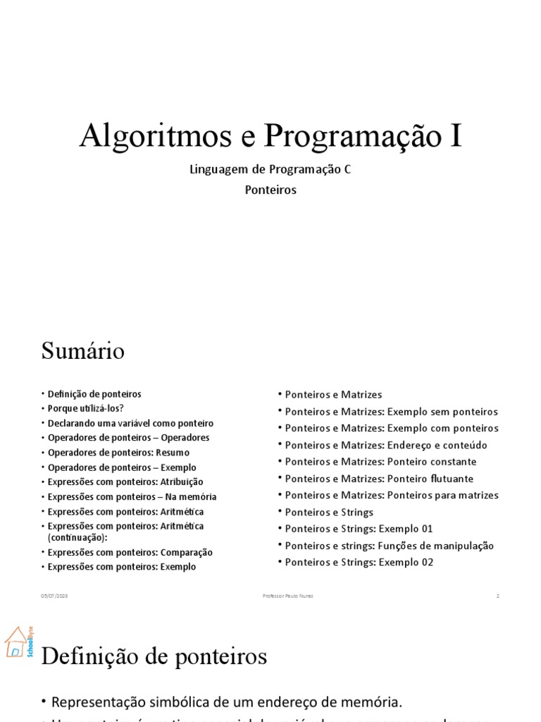 Utilizando Ponteiros em Linguagem C. | PDF | Ponteiro (programação de ...