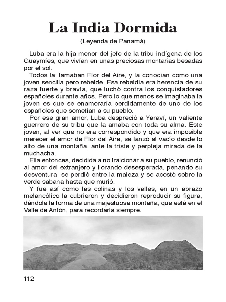 37 La India Dormida Leyenda de Panam+í | PDF