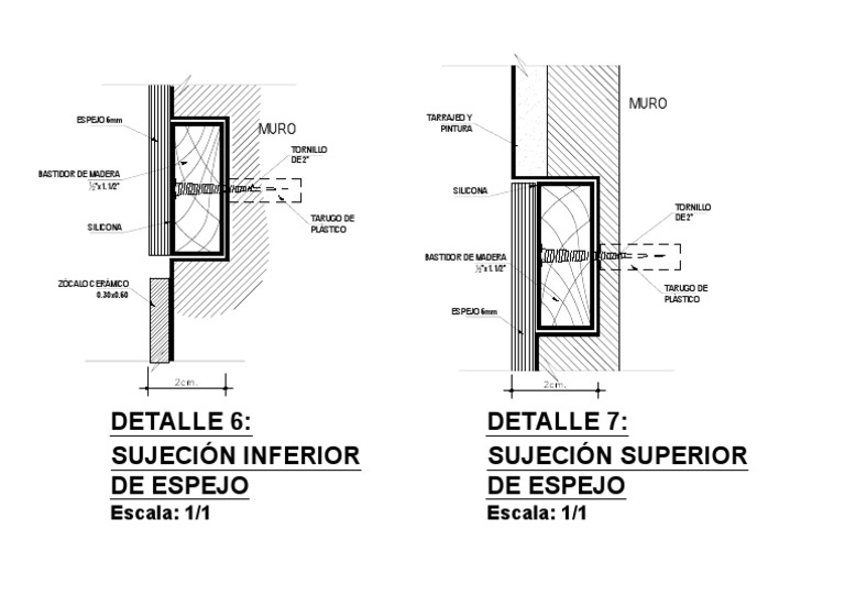 DETALLE ESPEJO Empotrado en SS-HH | PDF