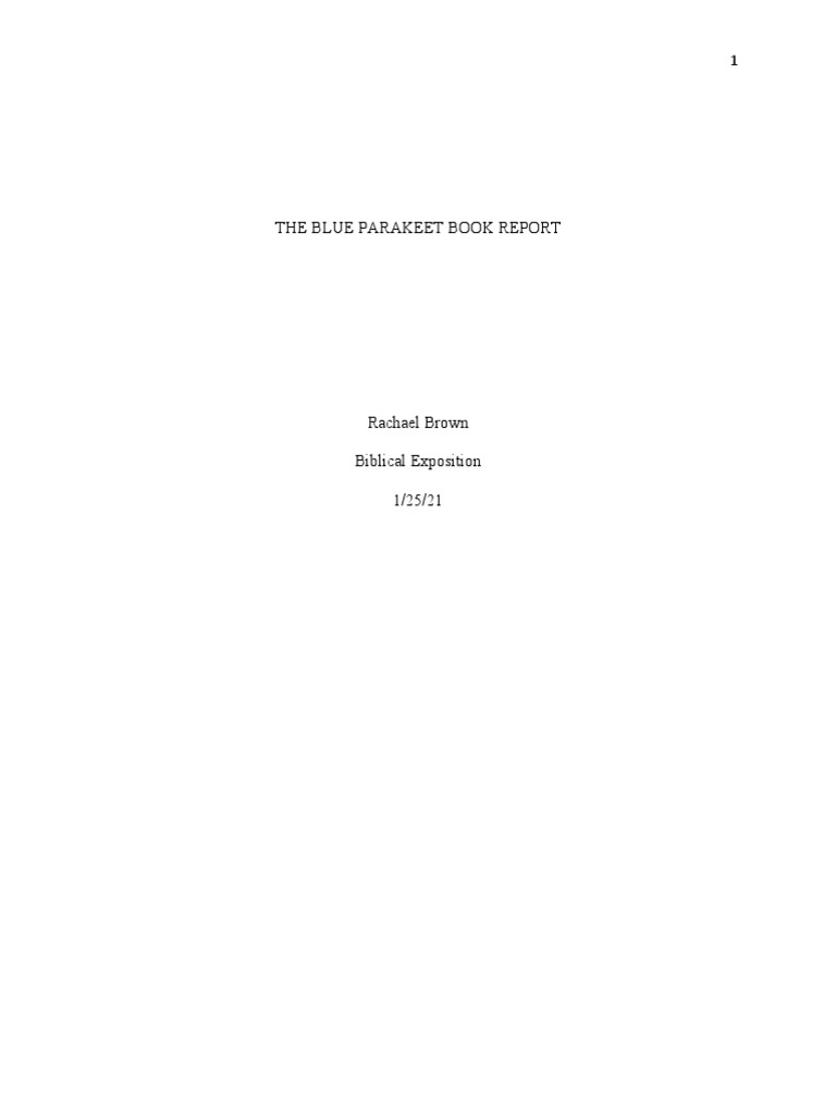 The Blue Parakeet Book Report New | PDF | Bible | Biblical Inerrancy