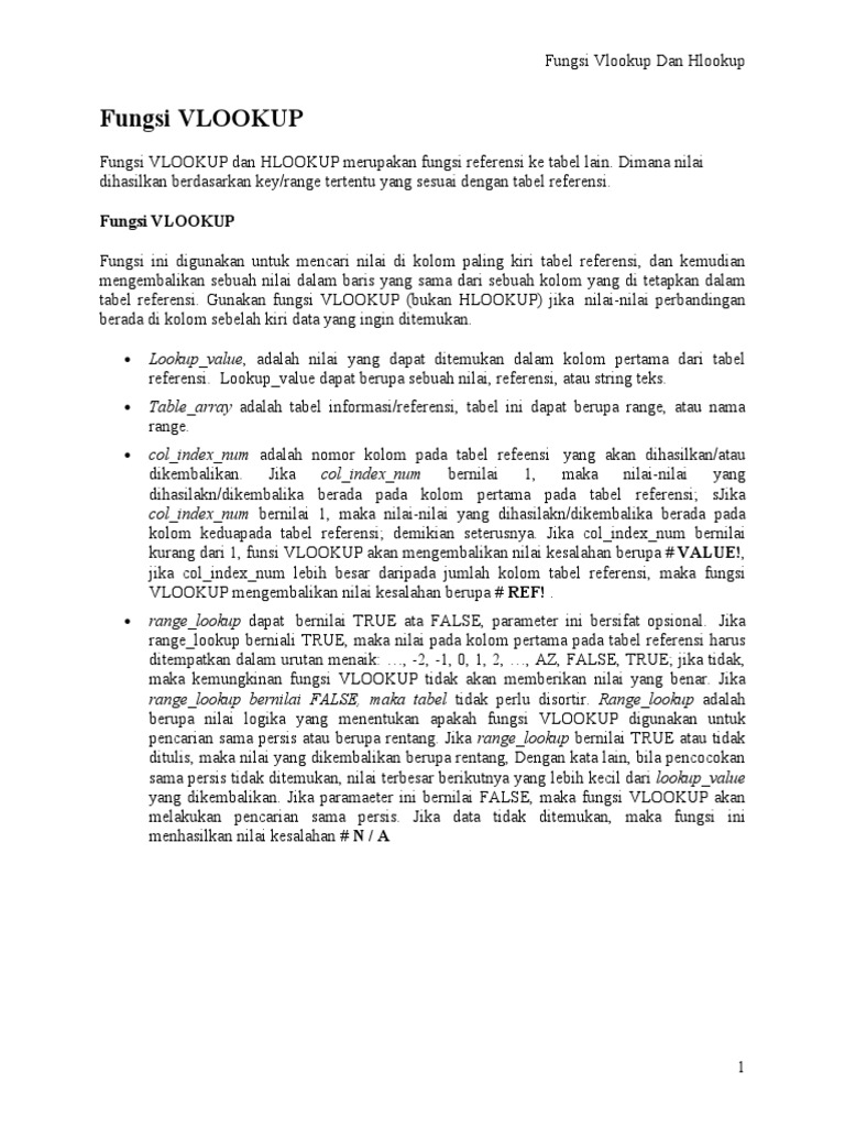 Adoc - Pub - Fungsi Vlookup Dan Hlookup | PDF