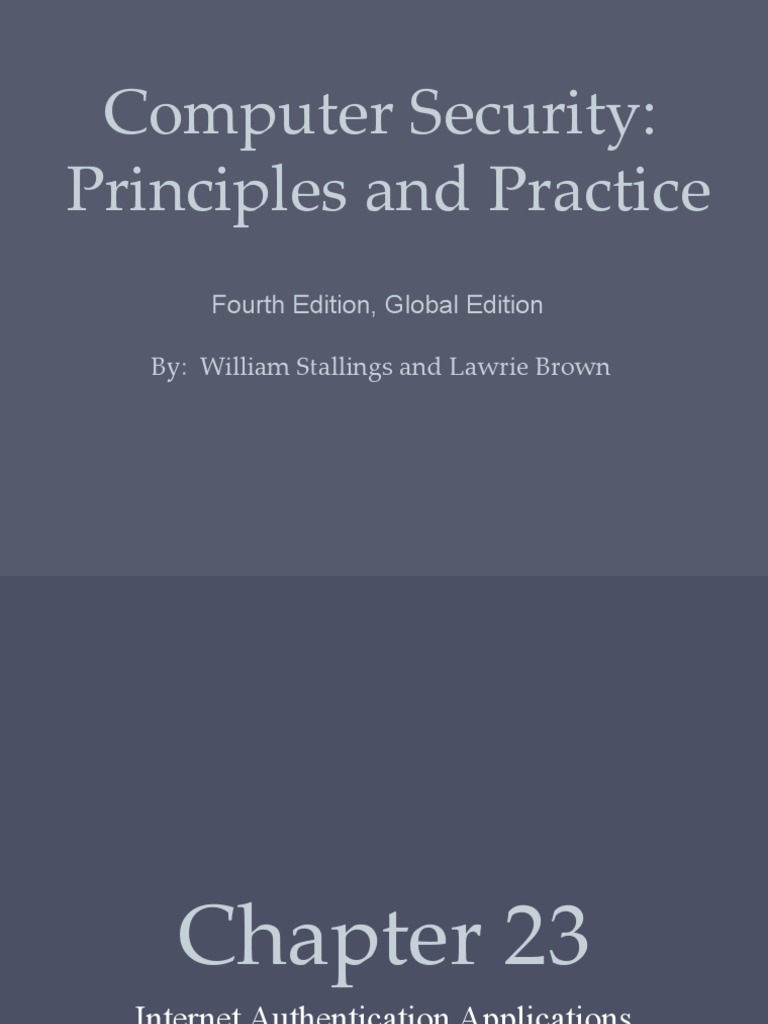 CH23 CompSec4e | PDF | Public Key Certificate | Public Key Cryptography