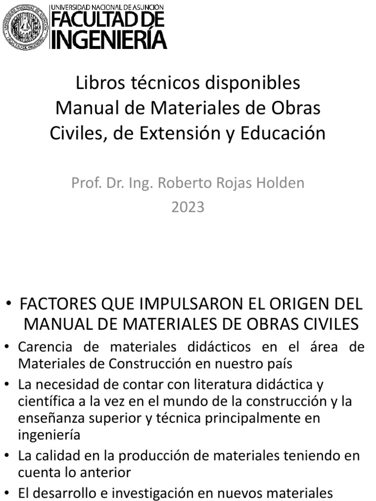Libros Manual de Materiales de Obras Civiles Disponibles | PDF ...