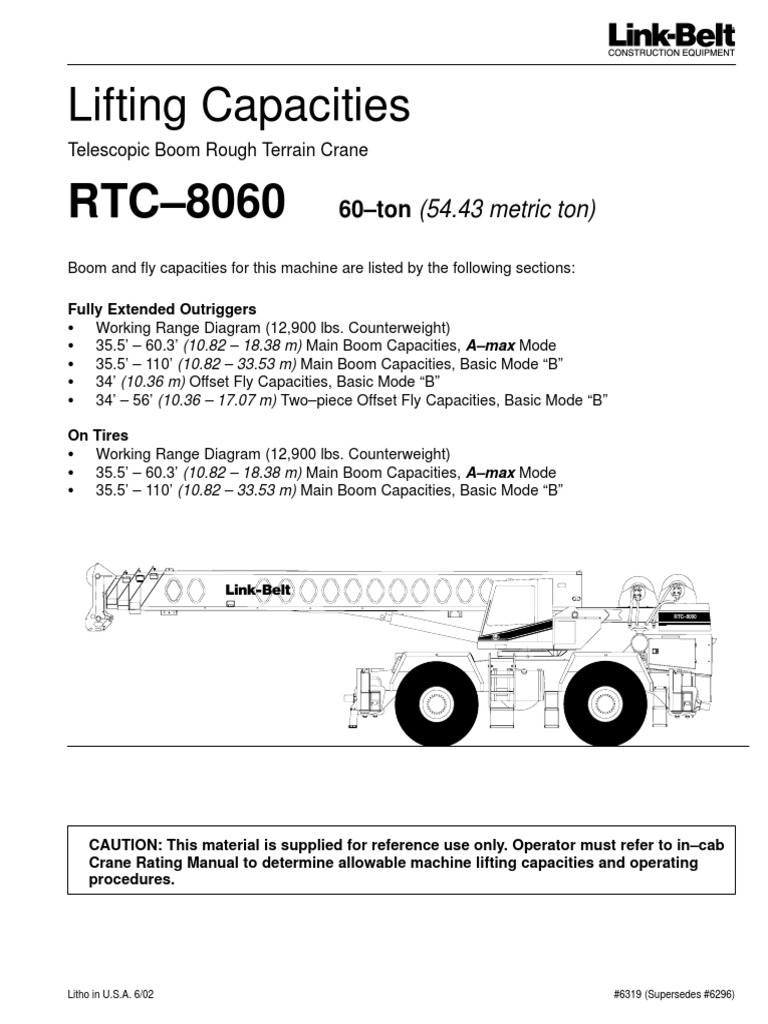 Link Belt RTC8060 | PDF | Crane (Machine) | Machines
