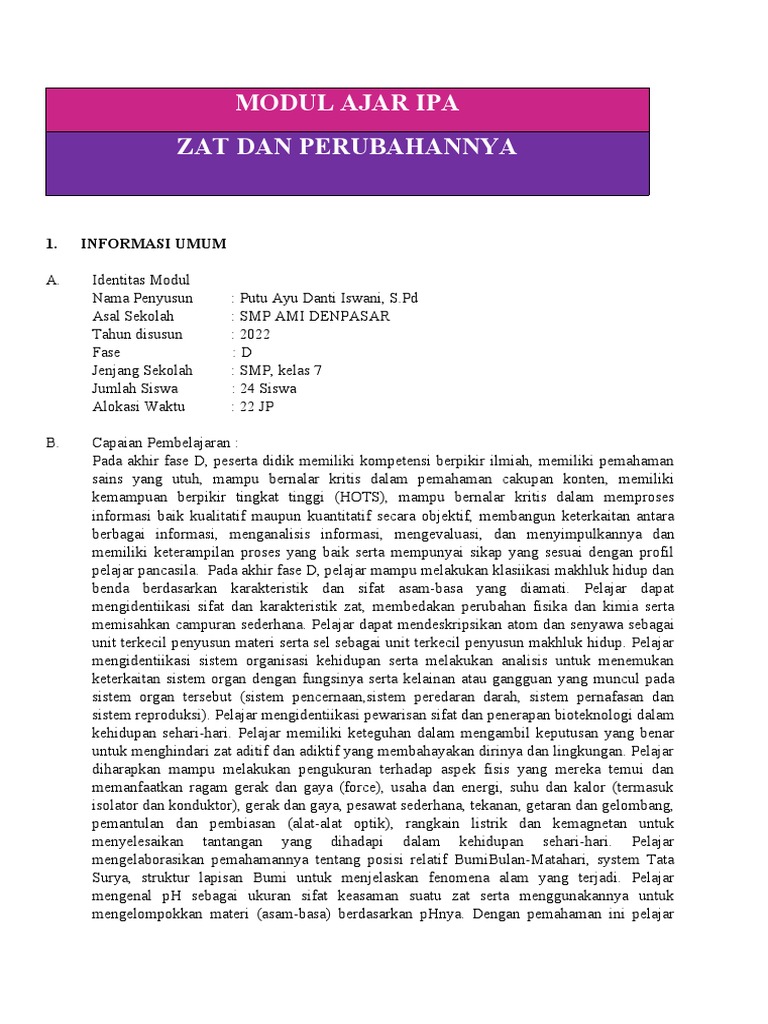 Modul Ajar Ipa Bab 2. | PDF