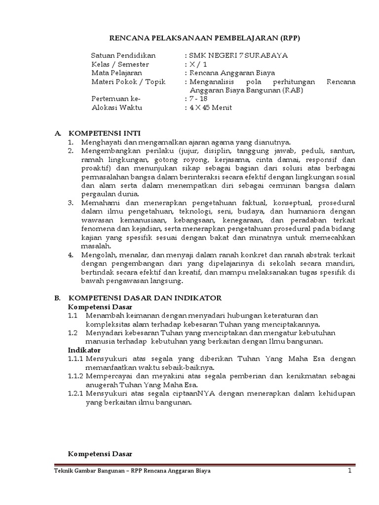 3.3 Menganalisis Pola Perhitungan RAB (7-18) | PDF