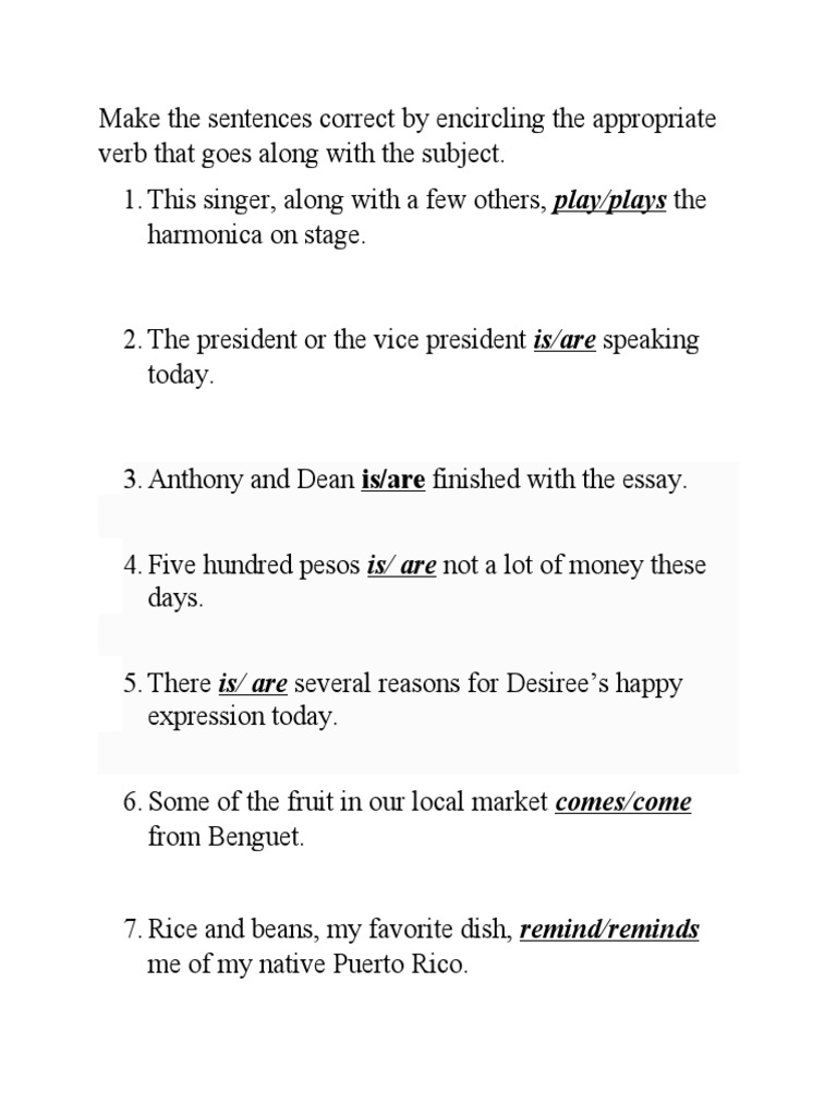 Choose The Appropriate Verb and Rewrite The Sentences To Make Them ...