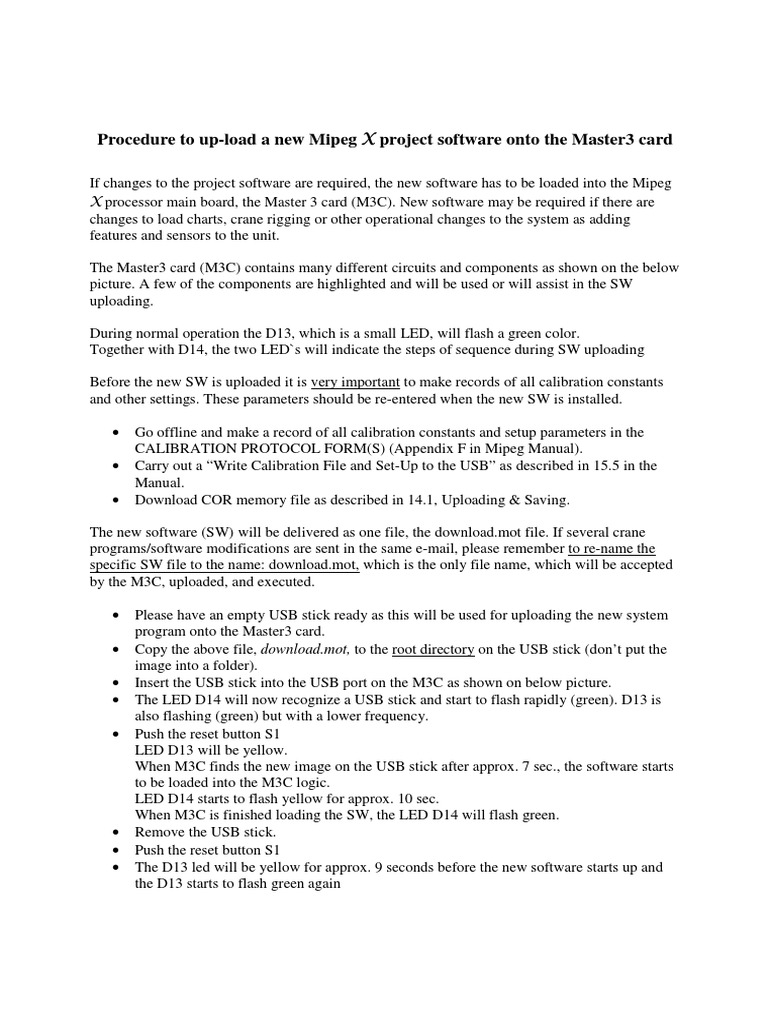 Procedure For Uploading A New Mipeg X System Software - Rev A | PDF ...