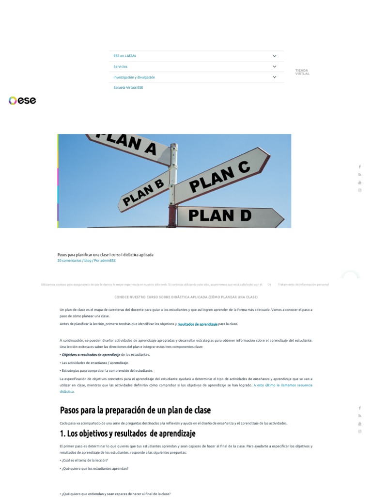 Pasos para Planificar Una Clase I Curso I Didáctica Aplicada - ESE ... Pasos para Planificar Una Clase I Curso I Didáctica Aplicada - ESE ...