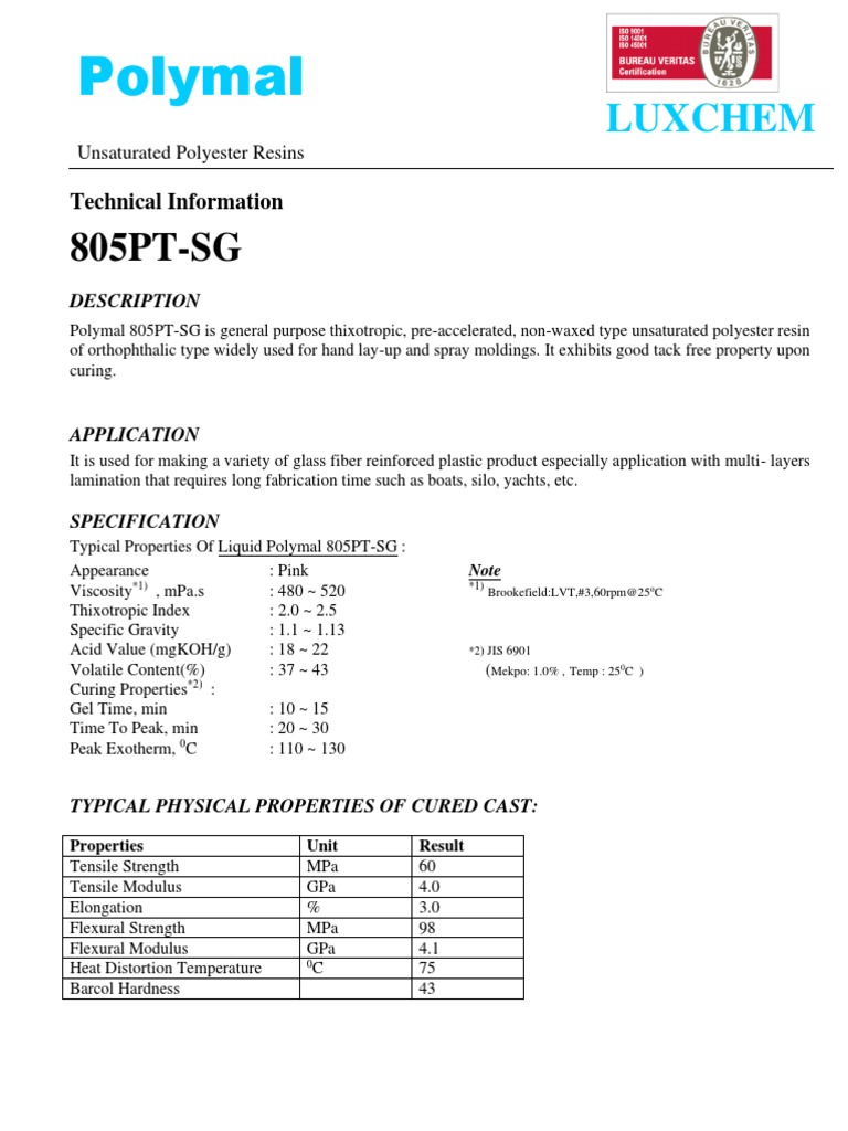 TDS 805 PT SG New | PDF | Fiberglass | Building Engineering