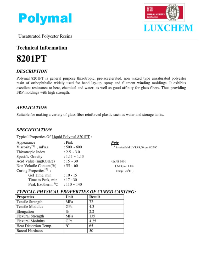 TDS 8201 PT New | PDF | Fiberglass | Fibre Reinforced Plastic