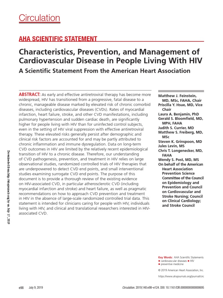 Characteristics, Prevention, and Management of Cardiovascular Disease ...