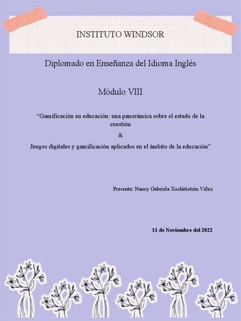 Presentación Gamificación en Educación - Nancy Xochitiotzin | PDF | Ciencias sociales