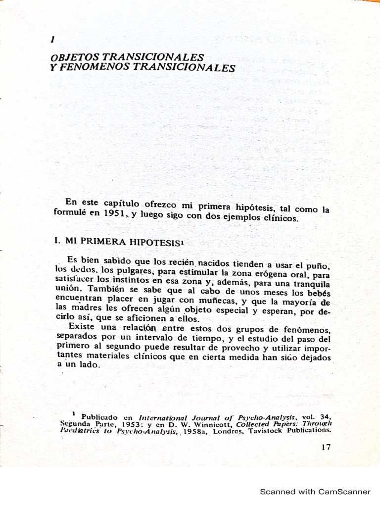 Winnicott. Objetos Transicionales | PDF