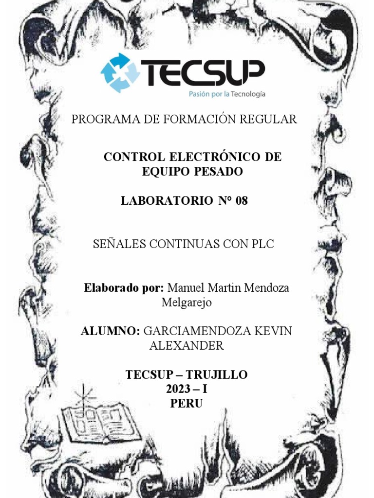 LABORATORIO 08 SEÑALES CONTINUAS CON PLC FAlta Terminar KEVIN GARCIA | PDF | Controlador lógico ...