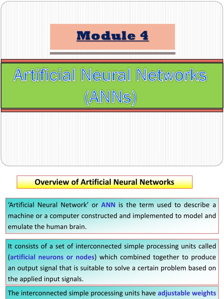 ELET442 - Artificial Neural Networks (ANNs) | PDF | Artificial Neural Network | Computational ...