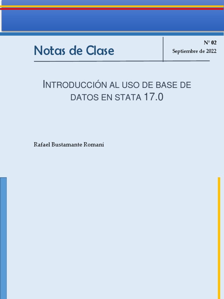 Notas de Clase Stata 17.01 | PDF | Ventana (informática) | Microsoft Excel