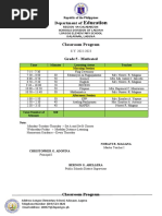 Class Program - S.Y. 2024-2025 Grade 1 | PDF | Behavior Modification ...