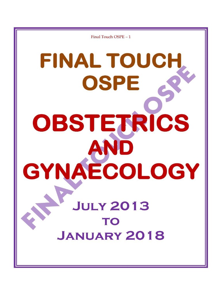 Final Touch OSPE - Gyn & Obs | PDF