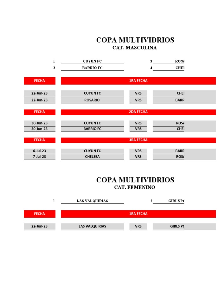 Calendario de Multividrios | PDF