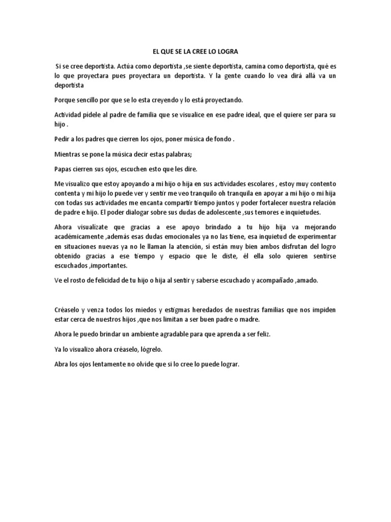 El Que Se La Cree Lo Logra | PDF