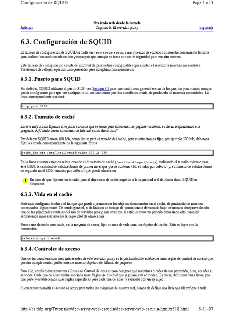Configuración de SQUID | PDF | Servidor proxy | Caché (Computación)