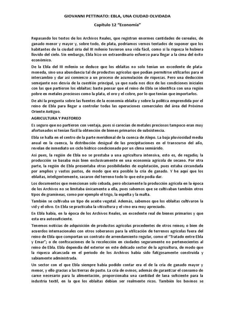 Pettinato - Cap 12 LISTO | PDF | Bronce | Agricultura