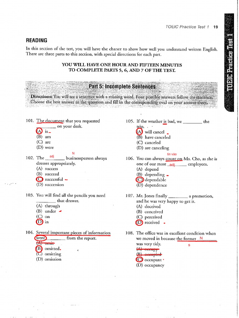 Test 5 Reading | PDF