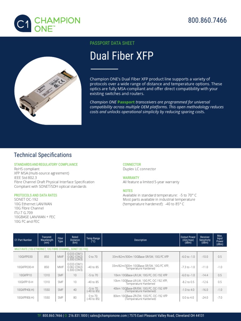 XFP - DF Passport Datasheet | PDF | Electronics | Computer Hardware