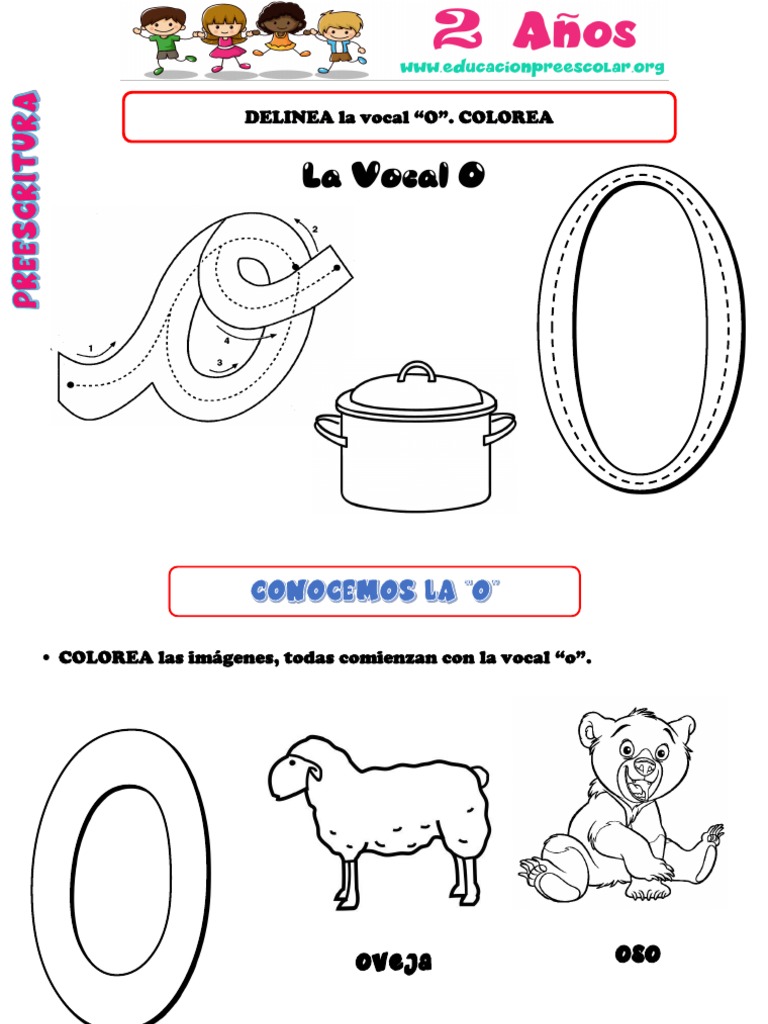 Actividades para la Vocal O en Preescolar | PDF