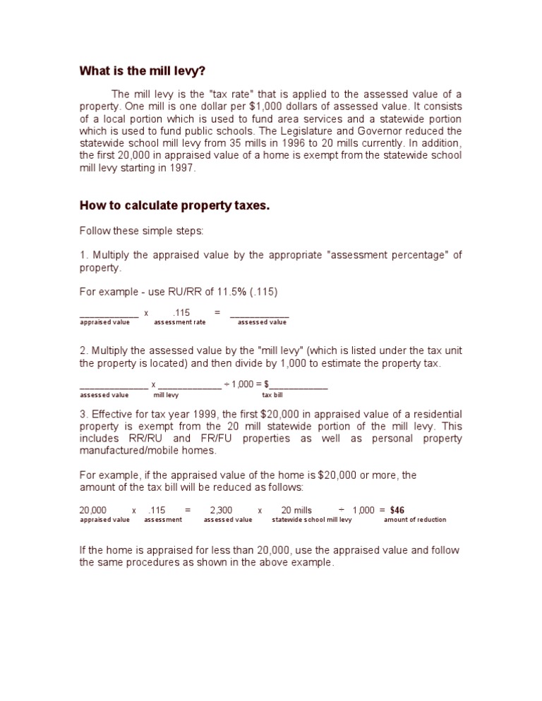 What Is The Mill Levy | PDF | Finance & Money Management